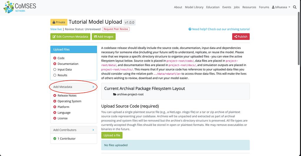Publishing Your Model 4 Adding Metadata To Your Model Tutorials Comses Net Discourse Forums 